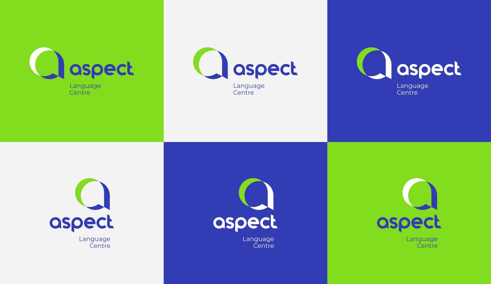 Aspect Language Centre brand identity by NUMZ Graphics