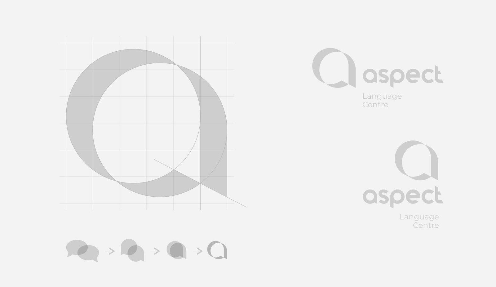 Aspect Language Centre brand identity by NUMZ Graphics